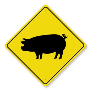 Pig Crossing Sign, Pig Crossing, Pig Crossing Diamond Sign, Pig, Sign ...