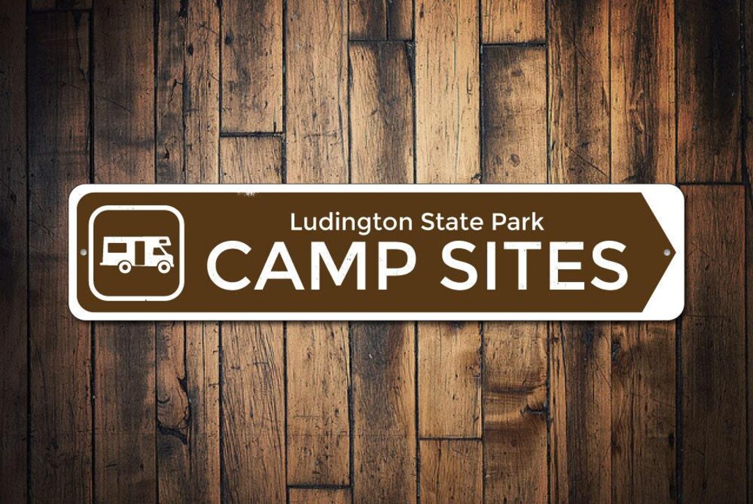 Camp Sites Camper Sign, Custom Metal Arrow State Park Location Name ...