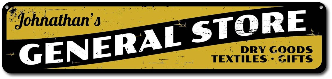 General Store Sign Personalized Dry Goods Textiles & Gifts | Etsy