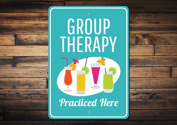 Group Therapy Sign Funny Therapy Gift Social Drinker Gift | Etsy