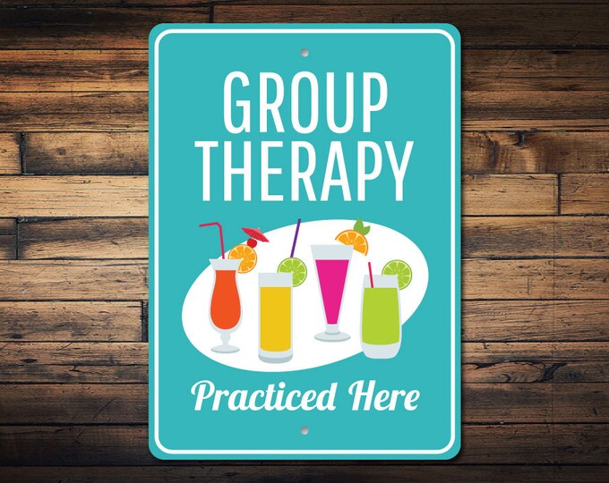 Funny Group Therapy Wall Sign. Retro Vintage Man Cave Home Bar Beer ...