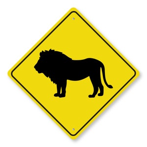 Lion Crossing Sign, Lion Crossing, Lion Crossing Diamond Sign, Lion ...