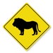 Lion Crossing Sign Lion Crossing Lion Crossing Diamond Sign - Etsy