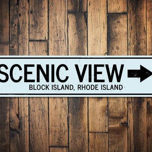 Scenic View Sign, Personalized Directional Arrow City State Lake ...