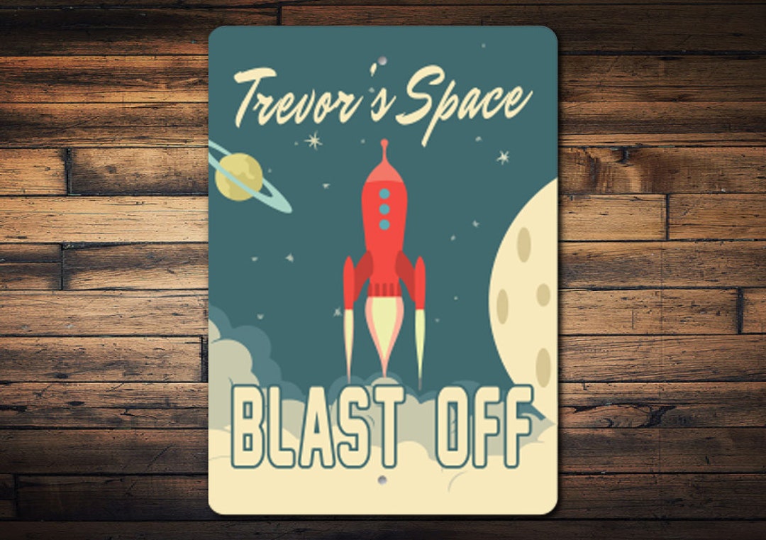 Custom Kid Space Sign, Sign for Kid Astronaut, Decor for Space, Retro ...