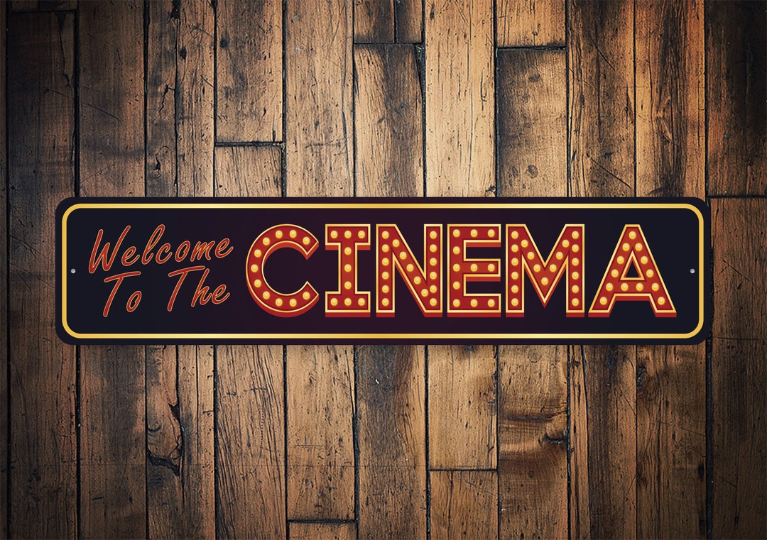 Welcome to Cinema Sign, Welcome Movie Fans, Movie Theatre Sign, Theatre ...