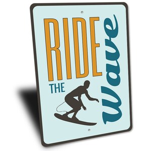 Ride Wave Sign, Ride the Wave Sign, Ocean Decor, Metal Waves Sign ...