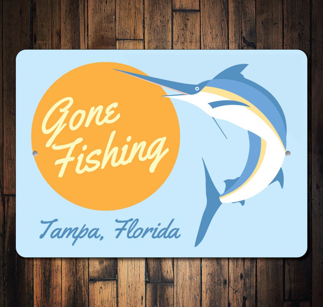 Swordfish Sign, Gone Fishing Sign, Fisherman Gift, Custom Fisher Sign ...