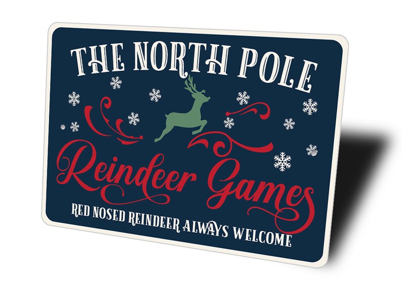 North Pole Reindeer Sign Sign for Reindeer Reindeer Sign - Etsy