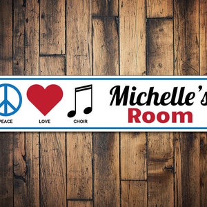 Music Room Sign, Peace Love Music Sign, Custom Music Gift, Gift for ...
