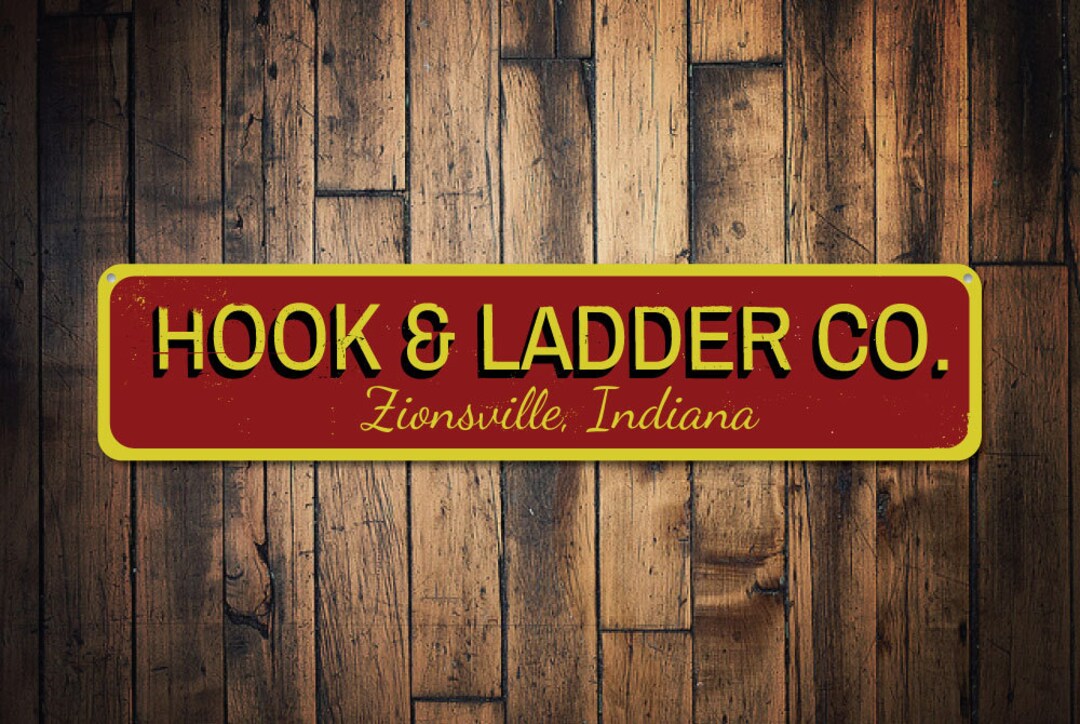 Hook & Ladder Co. Sign, Personalized Firehouse Location City State Sign ...