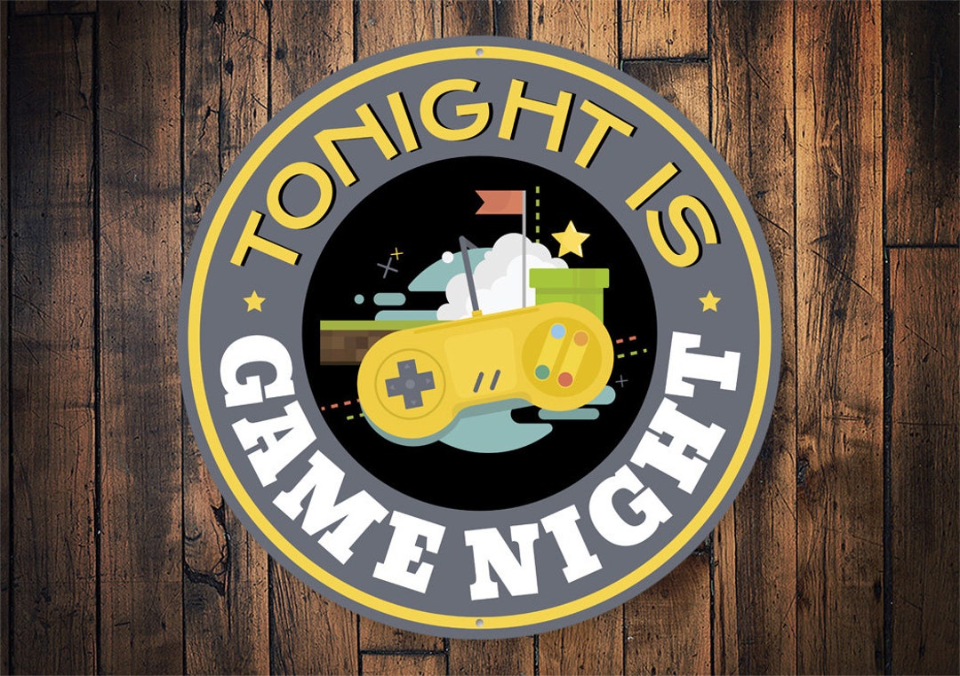 Tonight is Game Night Sign, Game Room Sign, Game Room Decor, Man Cave Decor, Gift for Gamer ...
