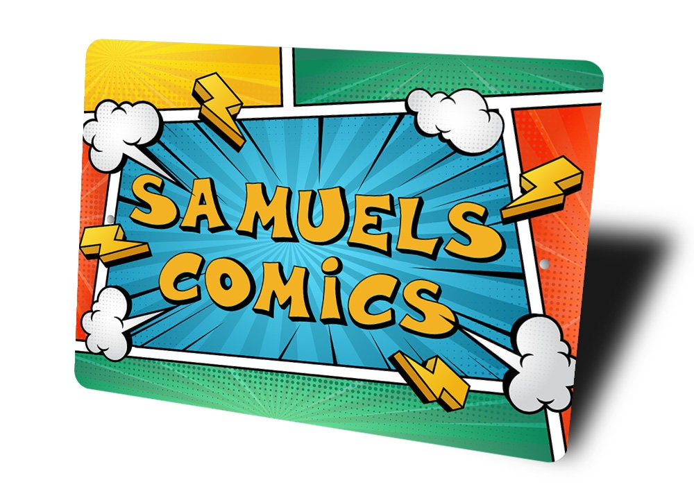 Comic Room Sign Custom Comic Decor Comic Book Lover Comic - Etsy