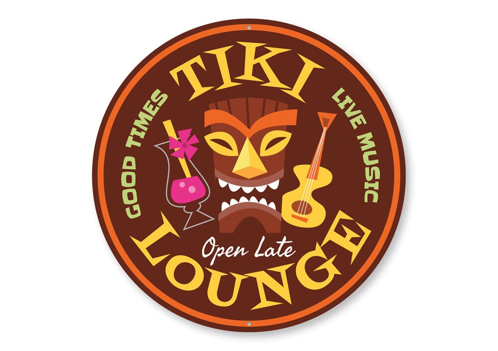 Tiki Lounge Sign Tiki Times Tiki Bar Life Tropical Tiki - Etsy