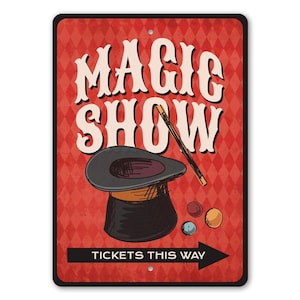 Magic Show Sign, Magic Show Decor, Magic, Circus, Vintage Circus, Sign ...