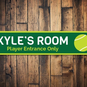 Tennis Player Entrance Only Sign, Personalized Tennis Lover Kid Name ...
