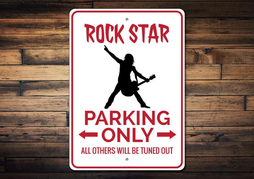 Rock Star Parking Sign, Rock Star Sign, Rock Star Gift for Musician ...