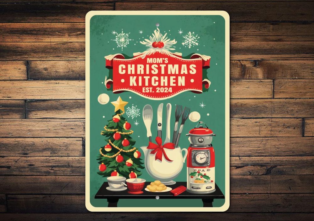 Christmas Kitchen Sign, Kitchen Decor, Gift for Holidays, Custom ...