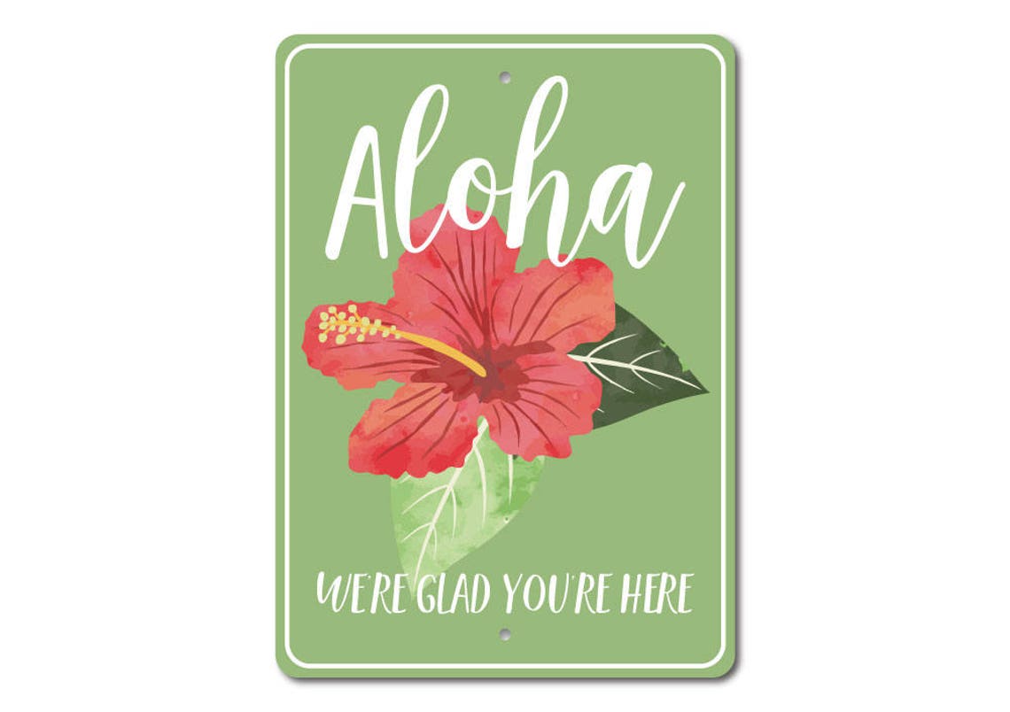 Aloha Decor Aloha Sign Hawaiian Flower Sign Hibiscus Decor - Etsy