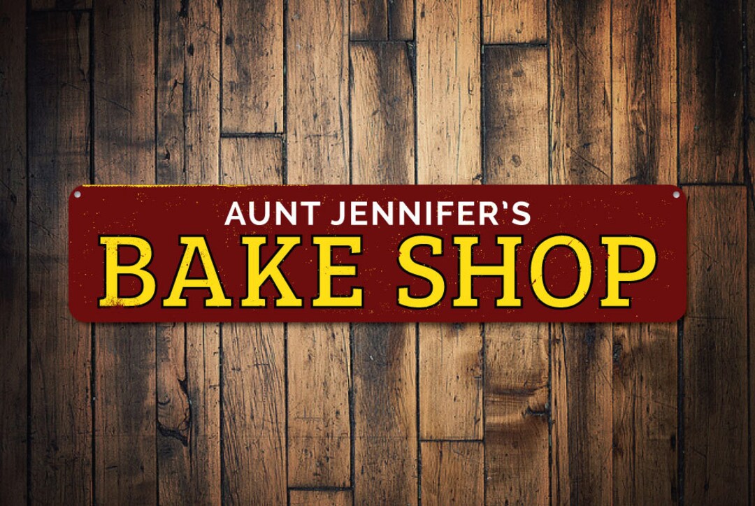 Bake Shop Sign, Personalized Baker Sign, Custom Name Kitchen Sign ...