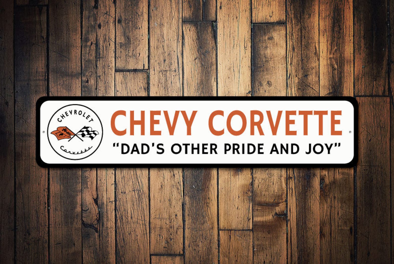 Dad's Chevy Sign, Chevy Corvette Sign, Corvette Flags Decor, Corvette ...