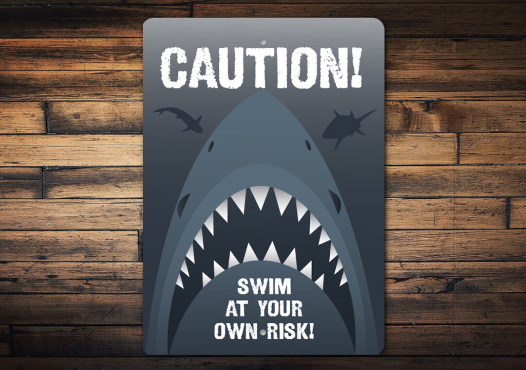 Caution Shark Sign, Shark Area Decor, Shark State, Shark Home Decor ...