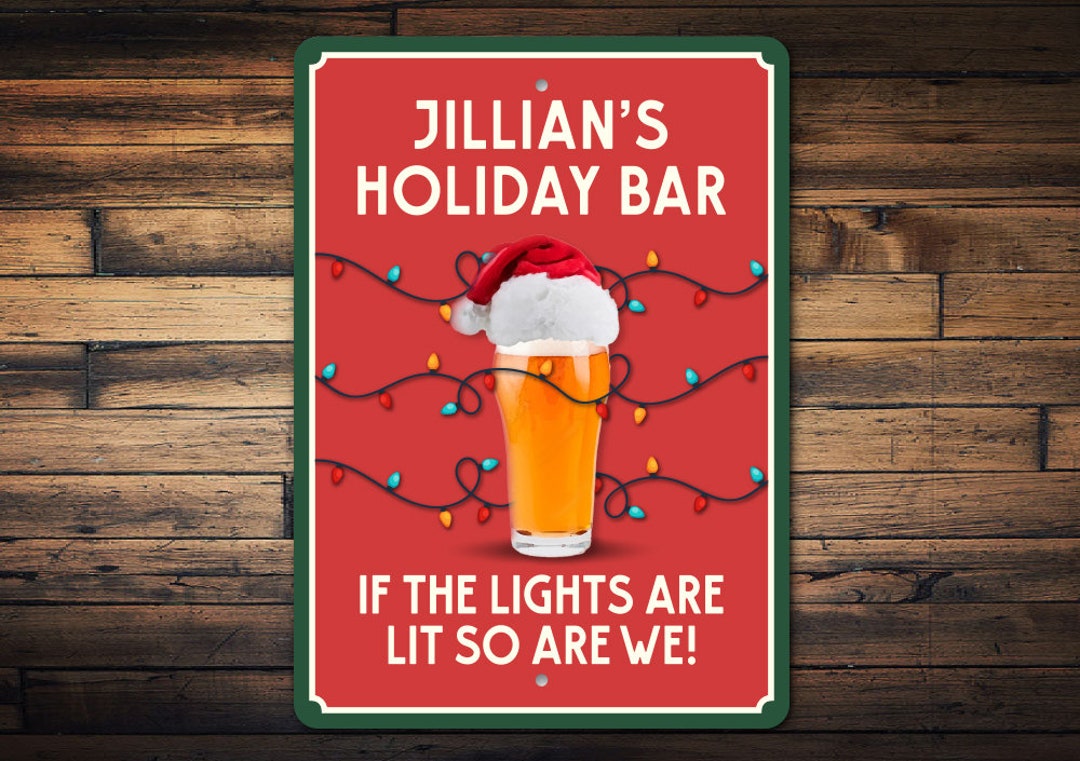 Custom Christmas Bar Sign, Christmas Sign, Family Christmas Sign ...