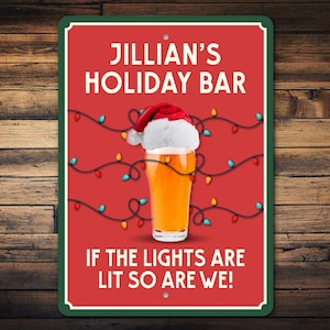 Custom Christmas Bar Sign, Christmas Sign, Family Christmas Sign ...