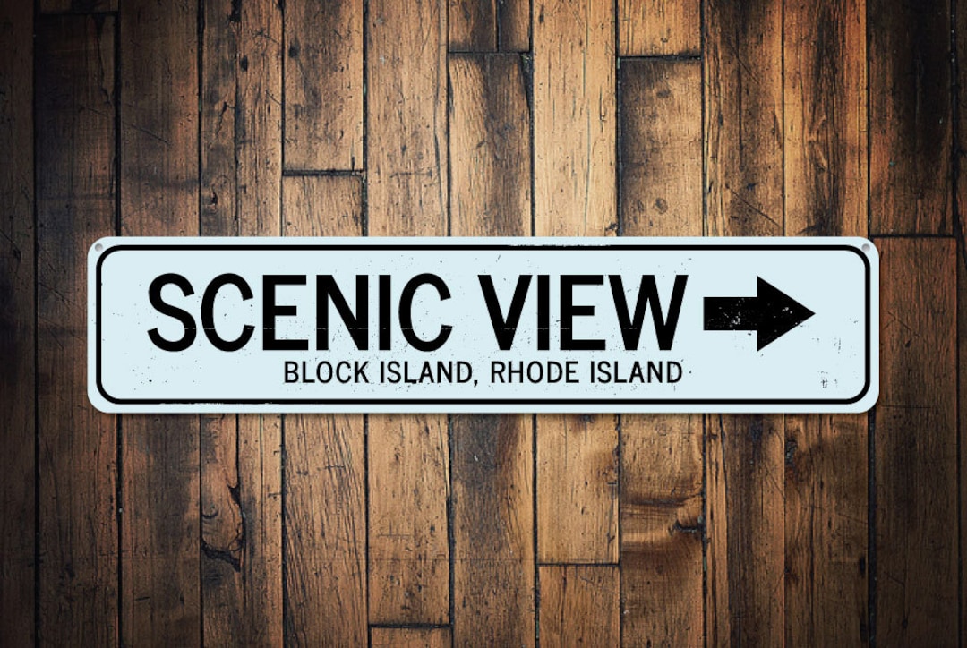 Scenic View Sign, Personalized Directional Arrow City State Lake ...