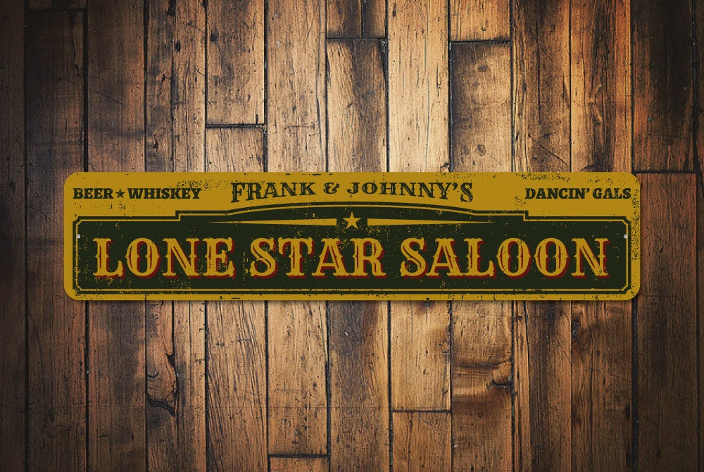 Lone Star Saloon Sign Custom Saloon Gift for Bar Owner Sign | Etsy
