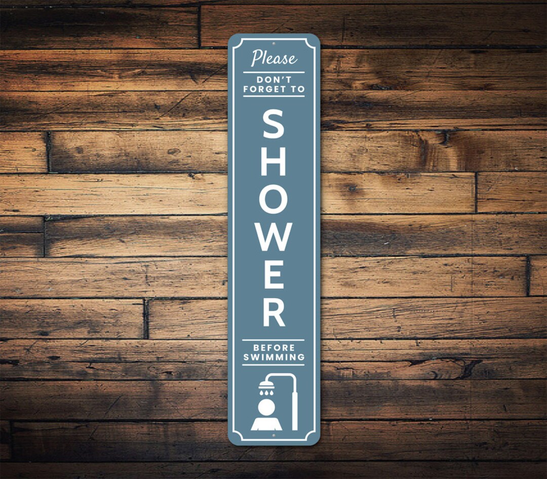 Pool Shower Sign, Sign Pool Shower, Wall Decor Pool, Pool Patio Decor ...