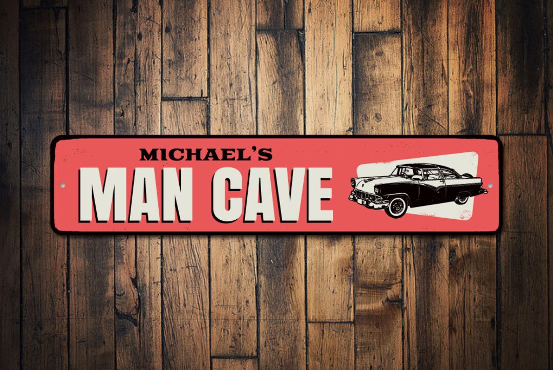 Car Man Cave Sign, Custom Automobile Lover Name Gift, Personalized ...