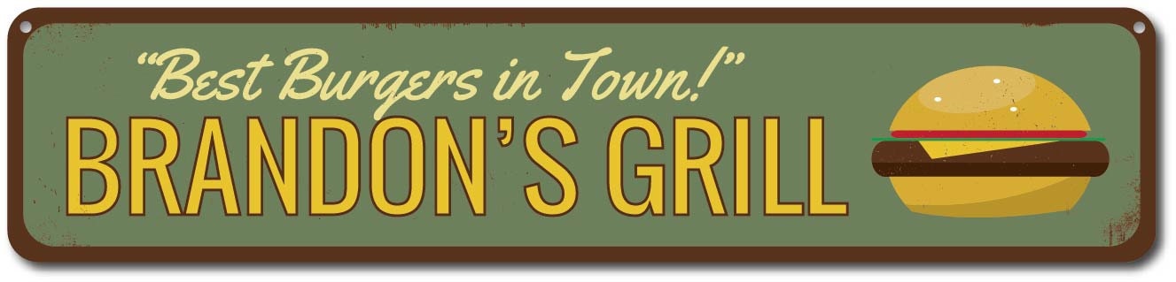 Best Burgers in Town Sign Personalized Grill Master Name - Etsy