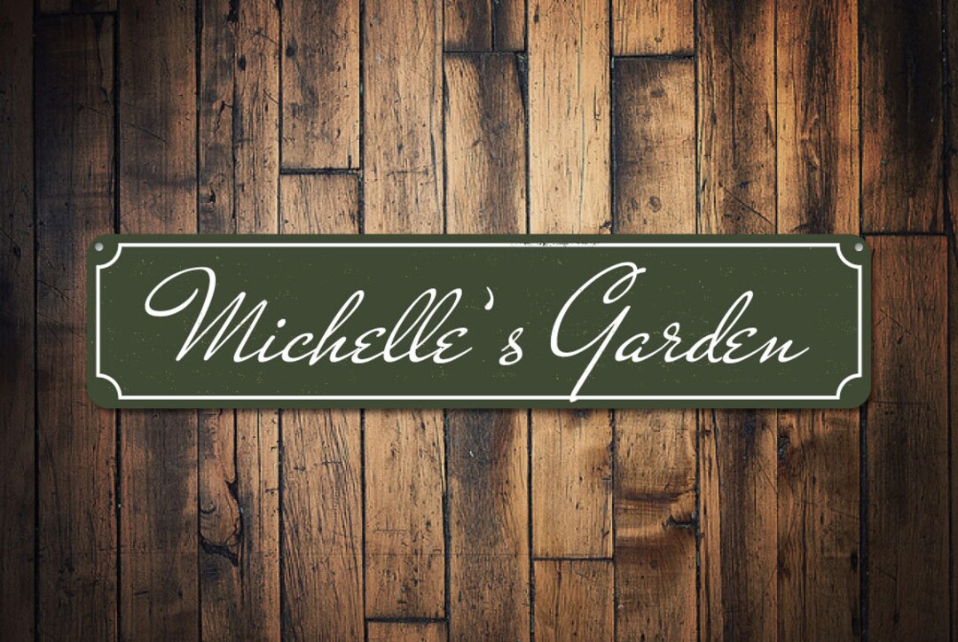 Garden Name Sign, Personalized Garden Lover Gift, Metal Flower ...