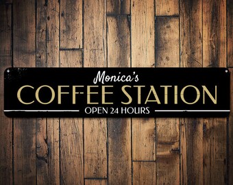 Coffee Station Sign Decor Open 24 Hours Sign Java Kitchen - Etsy