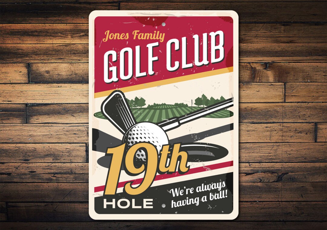 Family Golf Club Sign, Custom Family Name, Golf Club Decor, Golf Lover ...
