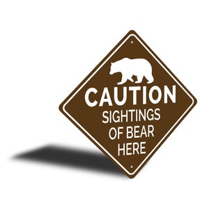 Bear Caution Sign Cabin Caution Sign Trail Caution Sign - Etsy