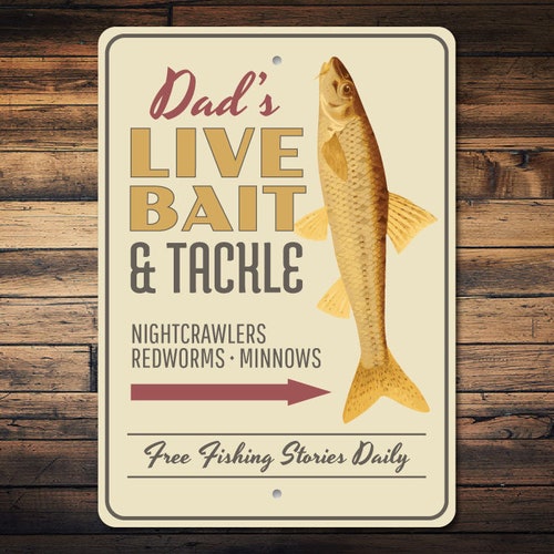 Fish Decor Live Bait Sign Bait and Tackle Sign Lake House - Etsy