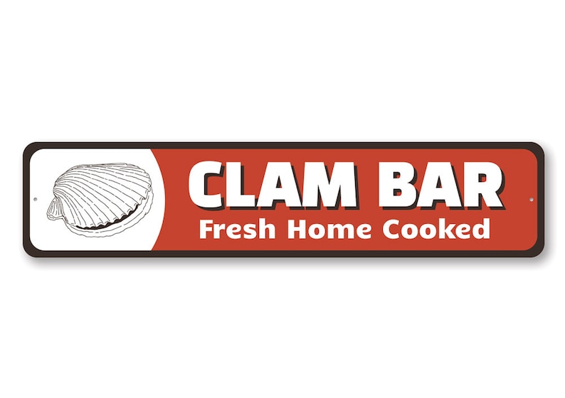 Clam Bar Signs Fresh Clam Sign Clam Bar Decor Ocean Gift - Etsy