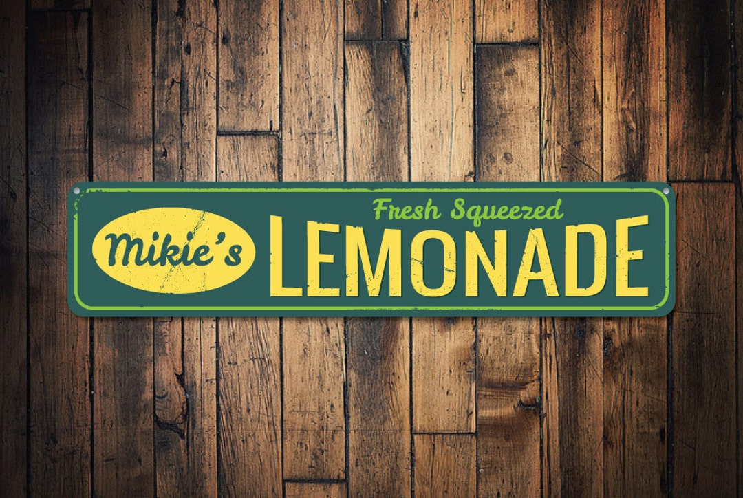 Fresh Squeezed Lemonade Sign, Personalized Lemonade Stand Sign, Custom ...