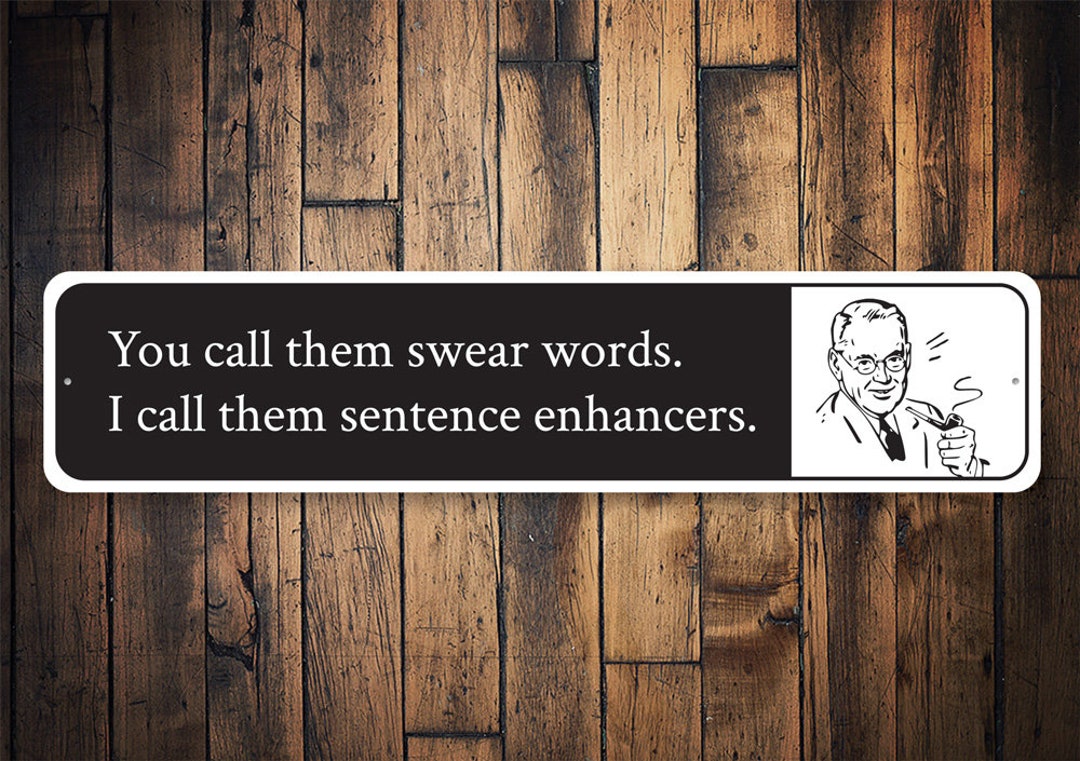Sentence Enhancers, Swear Words, Curse Word Sign, Modern Decor, Room ...