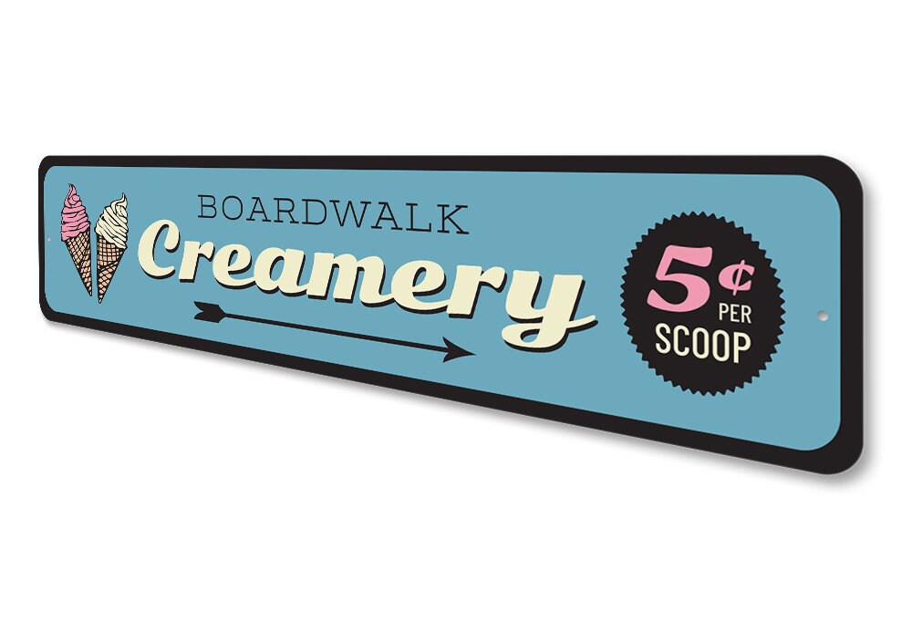 Boardwalk Signs, Boardwalk Creamery, Boardwalk, Boardwalk Decor, Ice ...