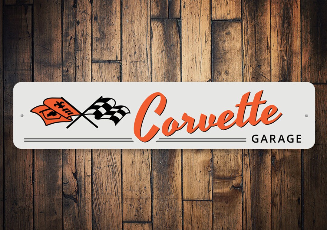 Corvette Garage Decoration, American Corvette Gifts, Car Garage ...