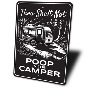 Thou Shall Not Poop in the Camper Sign, Funny Camper Sign, Humorous RV ...