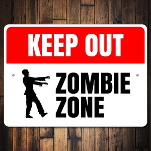 Zombie Zone Sign, Zombie Wood Gift, Zombie Decor, Zombie Zone, Gift for ...