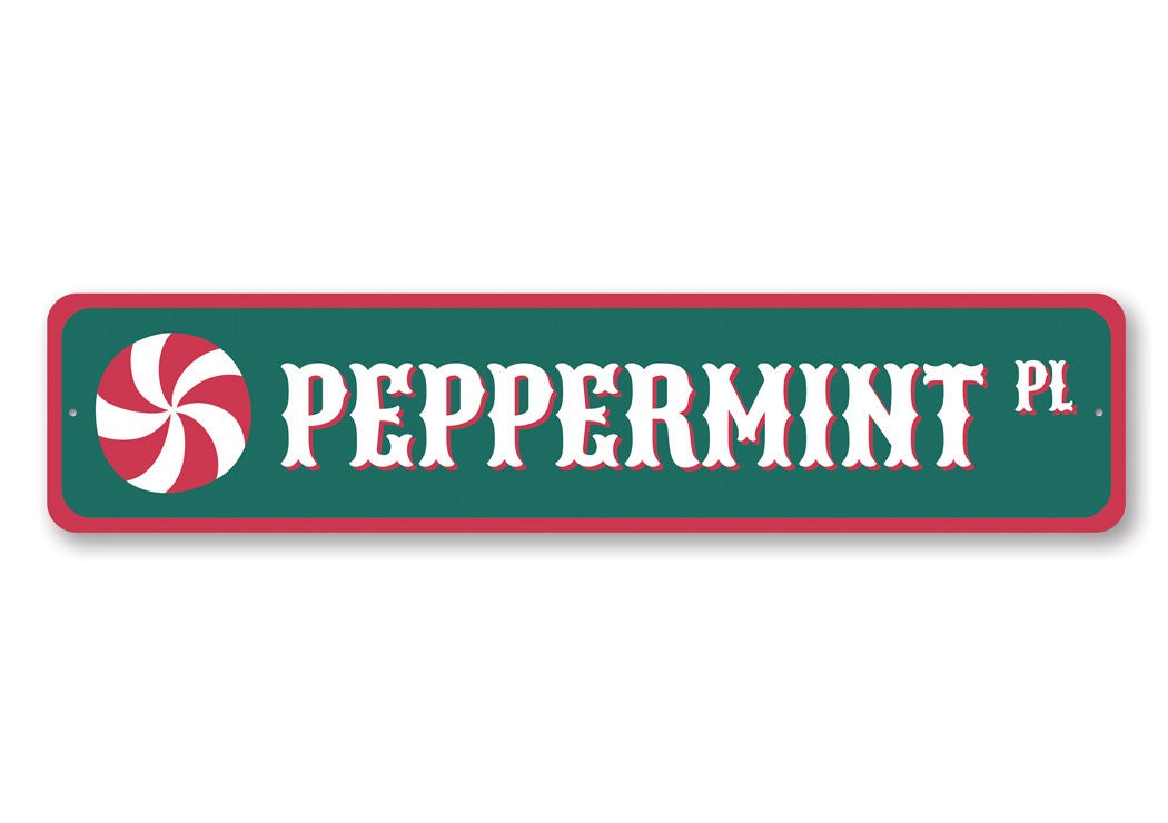 Peppermint Sign Peppermint Candy Candy Cane Sign Christmas | Etsy