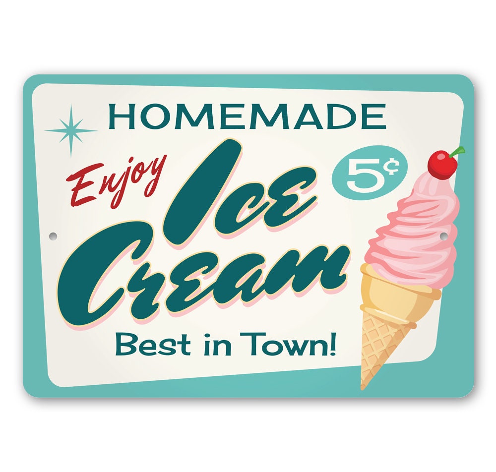 Homemade Ice Cream Sign Ice Cream Sign Vintage Ice Cream - Etsy