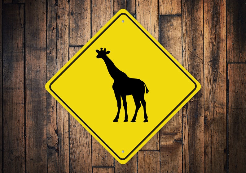 Giraffe Crossing Sign Road Warning Sign Animal Crossing Road - Etsy