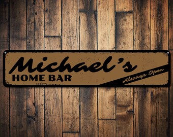 Bar Name Sign Personalized Always Open Sign Metal | Etsy