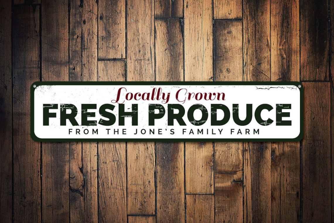 Fresh Produce Sign Personalized Locally Grown Fruit & | Etsy